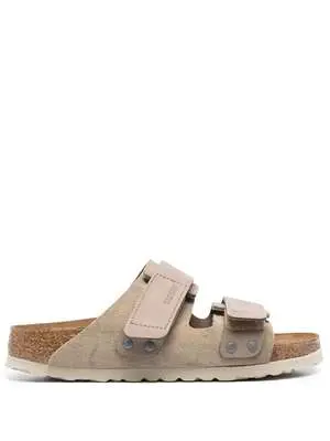 BIRKENSTOCK Kyoto Touch-strap Leather Sandals - Grey