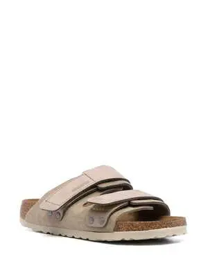BIRKENSTOCK Kyoto Touch-strap Leather Sandals - Grey