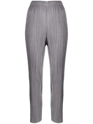 Issey Miyake Plissé Cropped Trousers - Grey