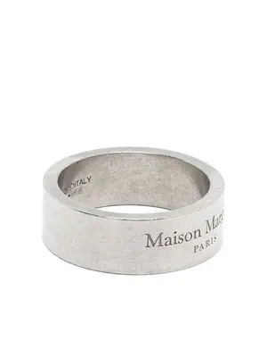 MAISON MARGIELA Logo-engraved Band Ring - Silver