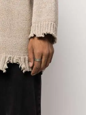 MAISON MARGIELA Logo-engraved Band Ring - Silver