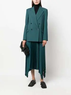 JOSEPH Ade Pleated Midi Skirt - Green