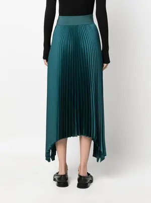JOSEPH Ade Pleated Midi Skirt - Green