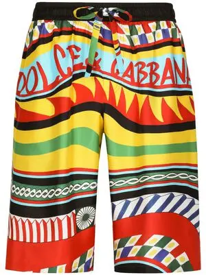 Dolce & Gabbana Carretto-print Bermuda Shorts - Multicolour