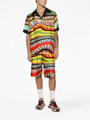 Dolce & Gabbana Carretto-print Bermuda Shorts - Multicolour