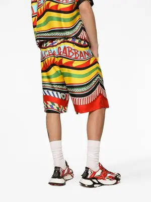 Dolce & Gabbana Carretto-print Bermuda Shorts - Multicolour