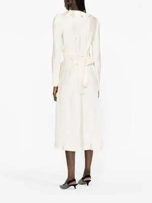 Philosophy Di Lorenzo Serafini Cream Ruffled Trim Wrap Dress - White
