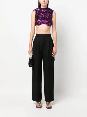 Nervi Sequin-embellished Crop Top