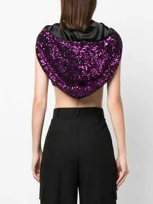 Nervi Sequin-embellished Crop Top