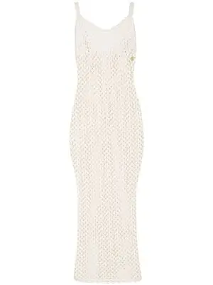 Dolce & Gabbana Crochet-knit Midi Dress - Neutrals