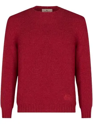 Etro Logo-embroidered Cashmere Jumper - Red