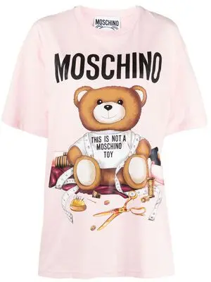 Moschino Teddy Bear-print Cotton T-shirt - Pink
