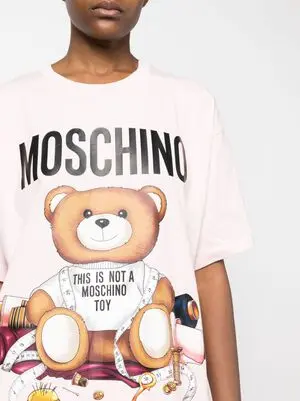 Moschino Teddy Bear-print Cotton T-shirt - Pink