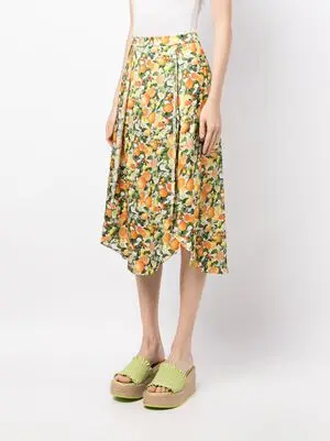 Stella McCartney Fruit Print Midi Skirt