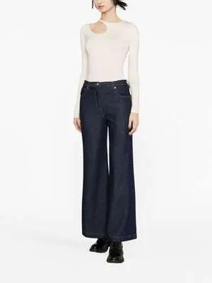 Aspesi Wide Leg Flare Jeans - Blue