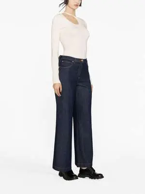 Aspesi Wide Leg Flare Jeans - Blue