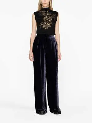 Alberta Ferretti Velvet Maxi Trousers