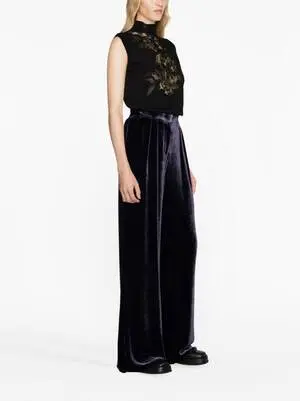 Alberta Ferretti Velvet Maxi Trousers
