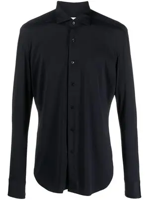 XACUS Spread-collar Long-sleeve Shirt - Blue