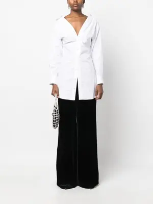 Alberta Ferretti Velvet Palazzo Trousers