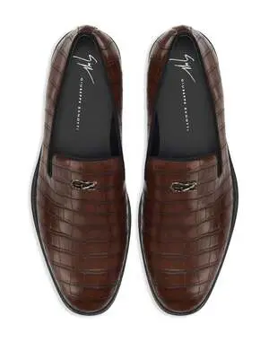 GIUSEPPE ZANOTTI Imrham Crocodile-effect Loafers