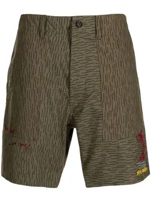 President's Camouflage-print Cotton Shorts - Green