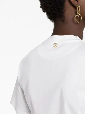 Rabanne Gathered Cotton T-shirt - White