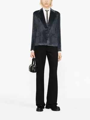 Brunello Cucinelli Corduroy Single-breasted Blazer - Blue
