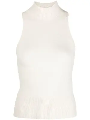 PATOU Mock-neck Knit Top - White