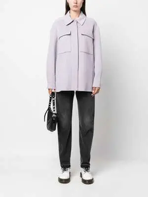 Calvin Klein Wool Shirt Jacket - Purple