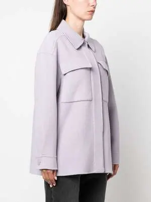 Calvin Klein Wool Shirt Jacket - Purple