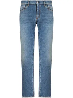 Etro Logo-embroidered Straight-leg Jeans