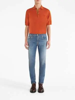 Etro Logo-embroidered Straight-leg Jeans