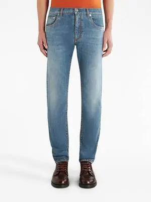 Etro Logo-embroidered Straight-leg Jeans