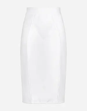 Dolce & Gabbana Marquisette And Satin Skirt With Corset Details - White