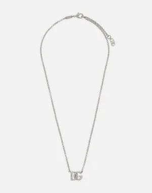 Dolce & Gabbana Fine Link Necklace With Dg Logo - Silver