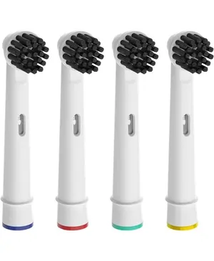 PURSONIC Replacement Toothbrush Heads Charcoal Infused Bristles Compatible With Oral B Electric Toothbrush - White Head  Black Bristles