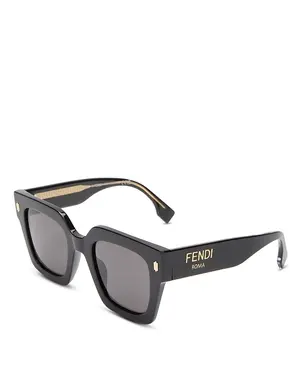 Fendi Roma Square Sunglasses - Black/gray Solid