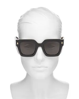 Fendi Roma Square Sunglasses - Black/gray Solid