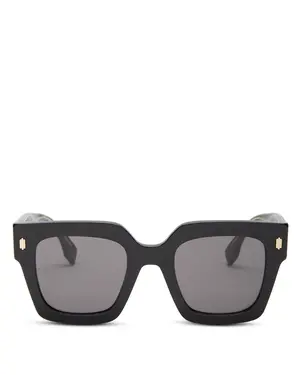 Fendi Roma Square Sunglasses - Black/gray Solid
