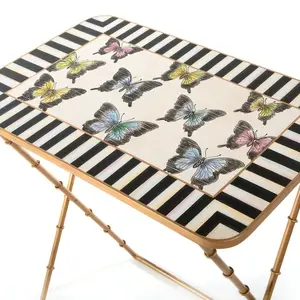 MACKENZIE-CHILDS Butterfly Collection Cocktail Trays, Set Of 4