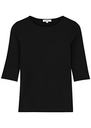 Ribbed Jersey Crew-Neck T-Shirt