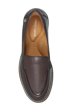 Easy Spirit Jaylin Leather Loafer - Dark Brown