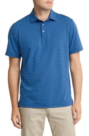 Vineyard Vines Bradley Stripe Sankaty Performance Polo Blue Depth/ Hull Blue