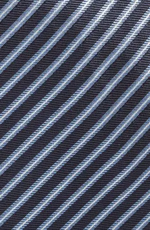 Zegna Brera Ivy Stripe Silk Tie - Navy