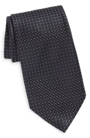 Zegna Fili Flower Silk Neck Tie - Navy