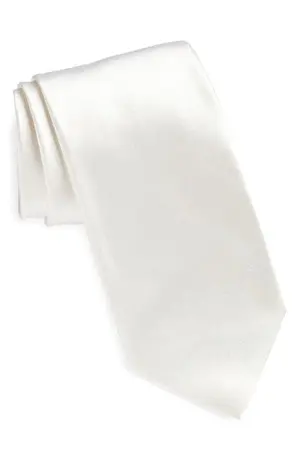 Zegna ZEGNA Silk Satin Neck Tie White