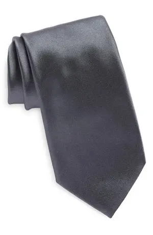 Zegna ZEGNA Silk Satin Neck Tie Grey