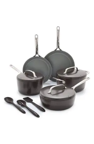 GREENPAN Gp5 Infinite8 11-piece Anodized Aluminum Ceramic Nonstick Cookware Set - Cocoa