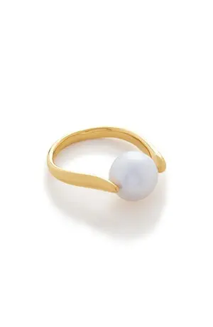 Monica Vinader Nura Freshwater Pearl Ring - 18ct Gold Vermeil/ Silver